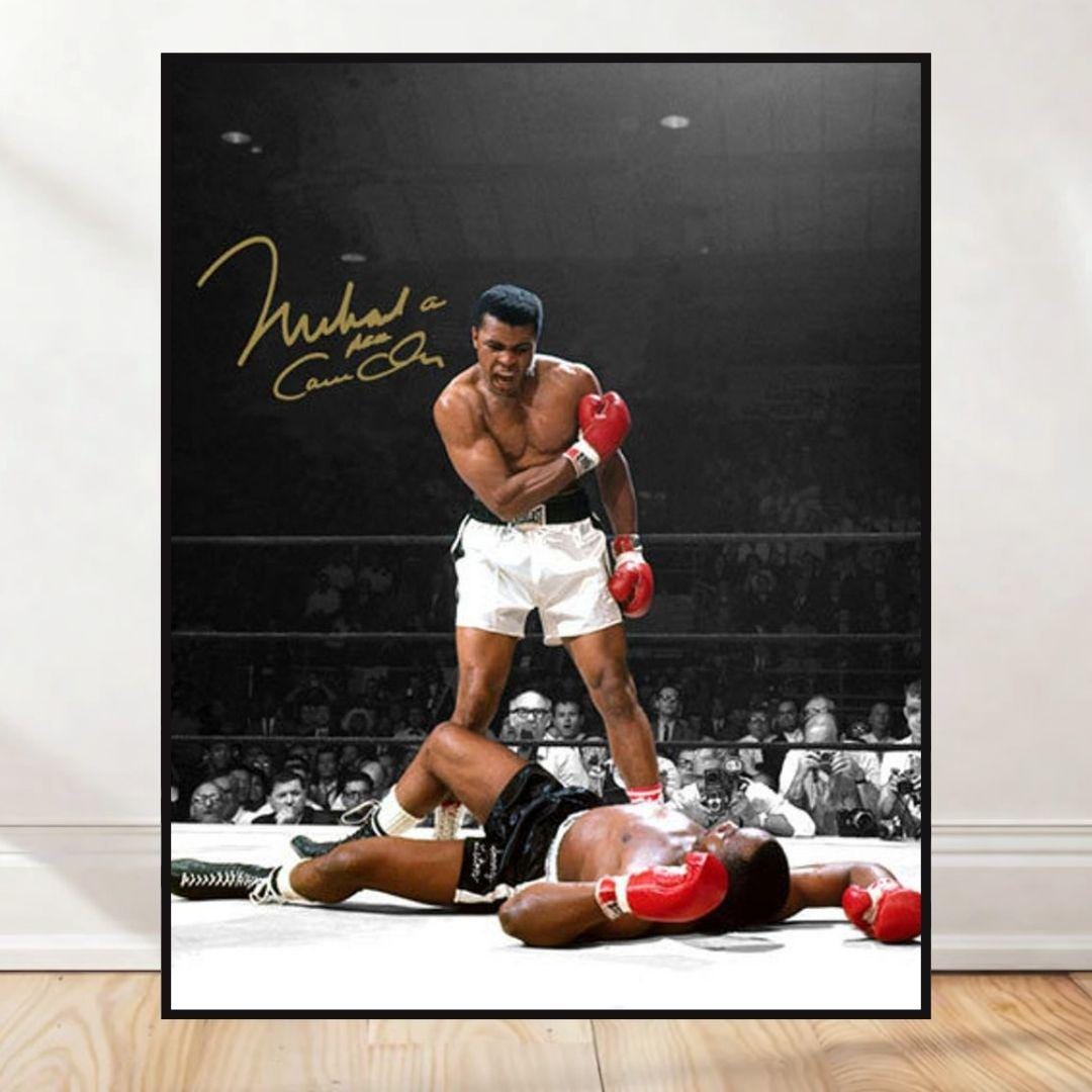Muhammad Ali Standing Over Sonny Liston Boxing Poster (8x10 Matte Print ...