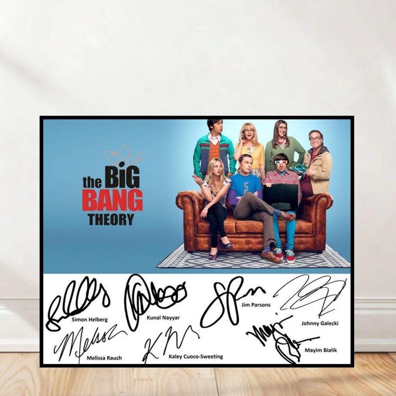 The Big Bang Theory Cast Signed Poster Print – Sitcom TV Show Wall Art ...