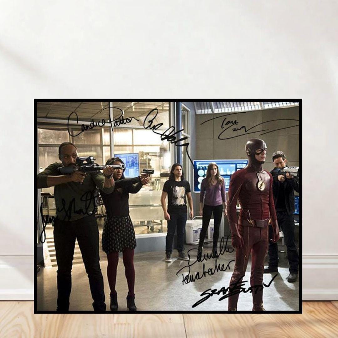 The Flash TV Show Cast Autographed Photo With Grant Gustin, Candice ...