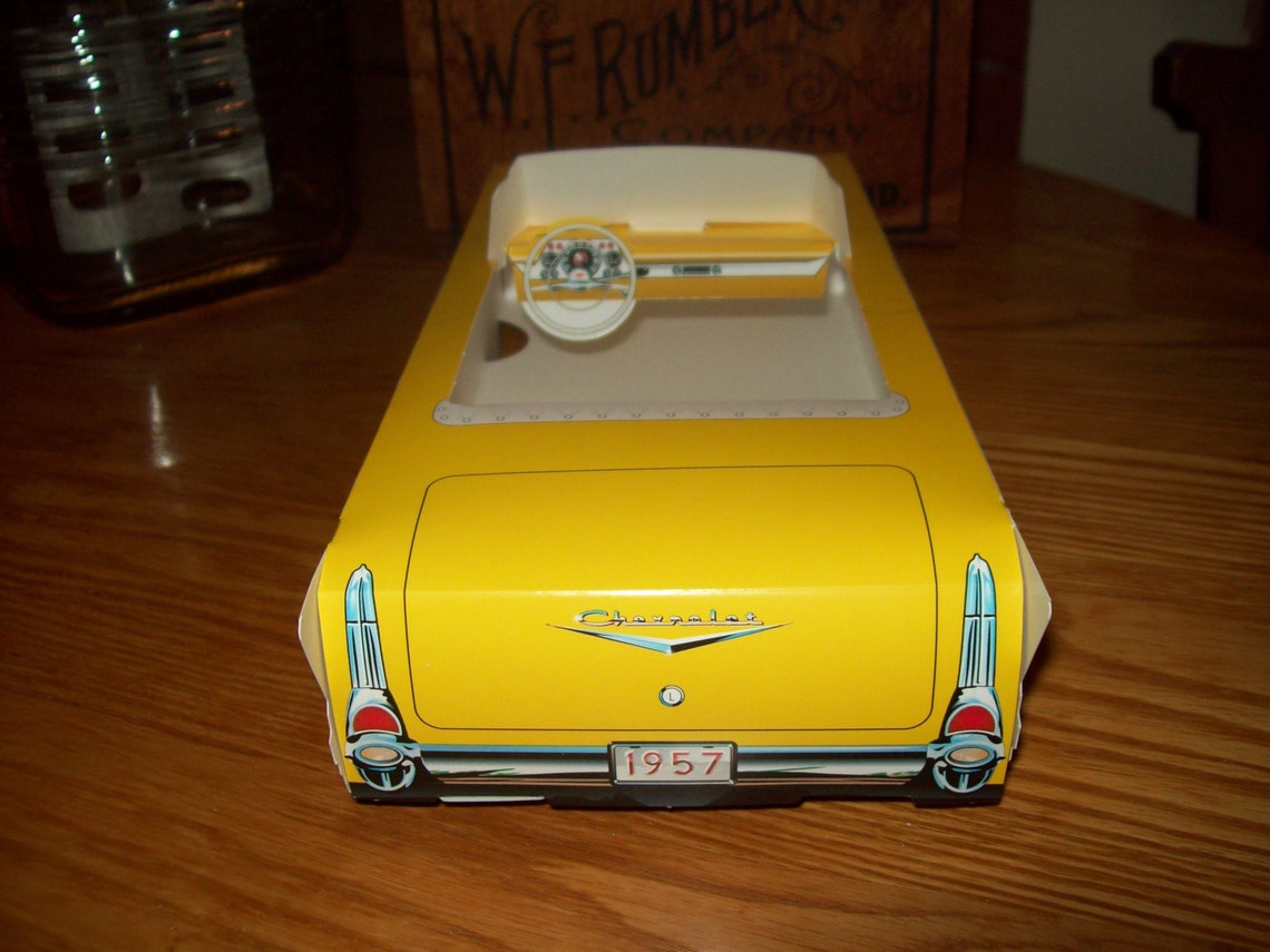 Retro Vintage Classic Yellow 57 Chevy Food Box Car Boxpopcorn | Etsy