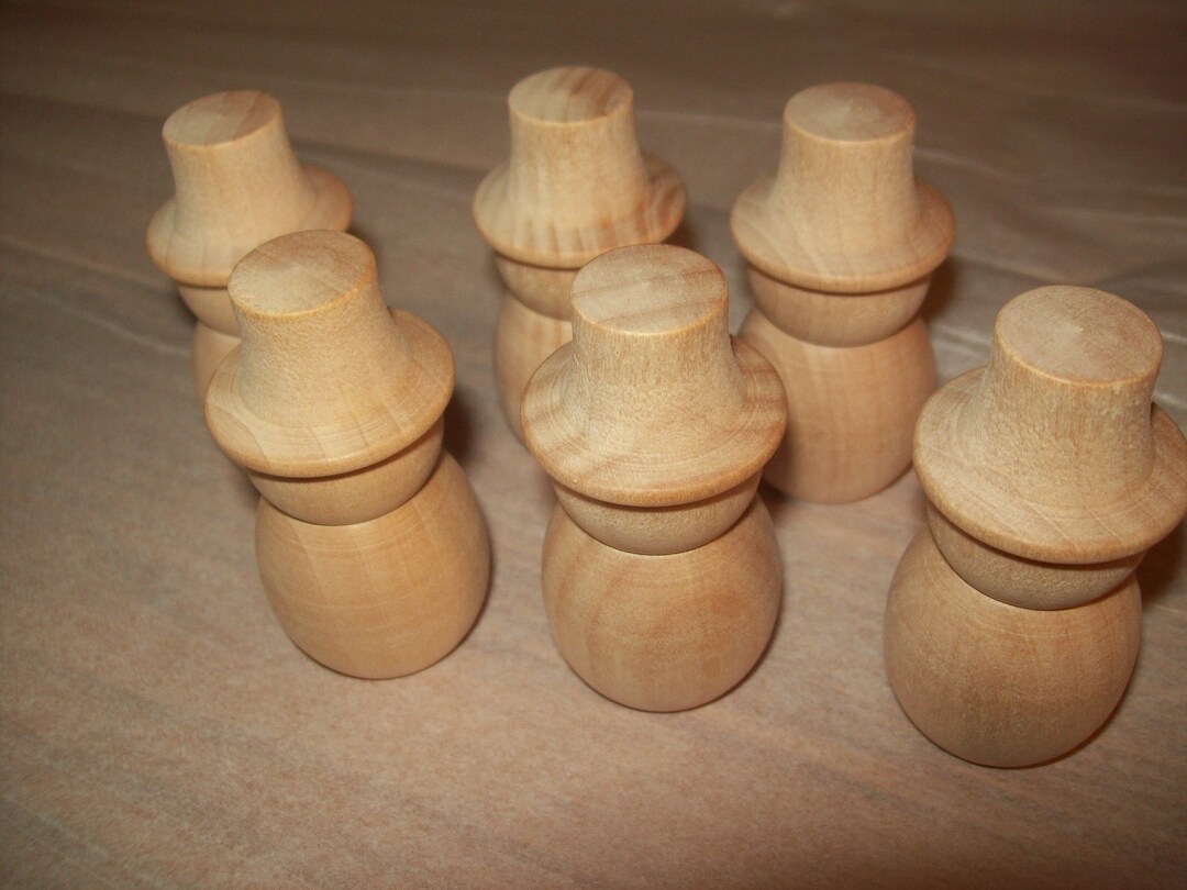 Set of 6 Wooden Snowmen Great for Holiday Crafts Unfinished - Etsy