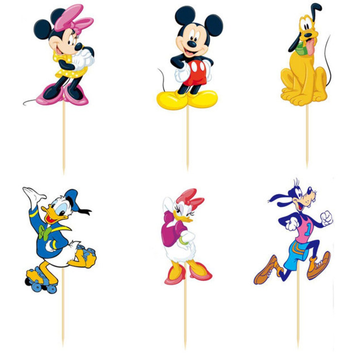 Cartoon Mickey & Minnie Cupcake Topper Pick Set of 12 - Etsy