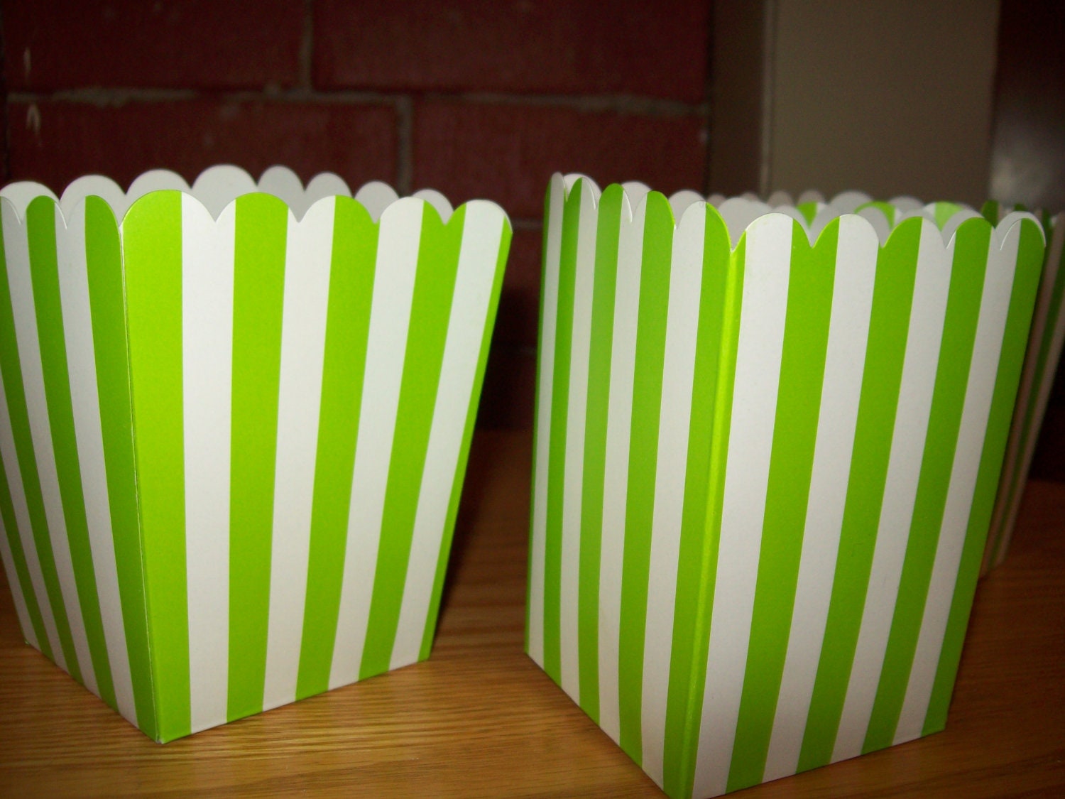 Mini Lime Green Striped Popcorn .Boxes Movie Night Party Set | Etsy