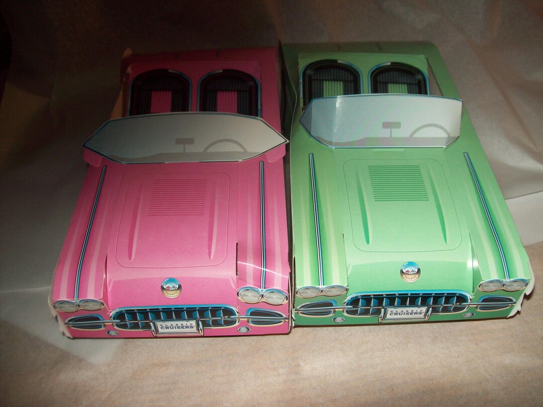 Vintage Corvette Food Box, Retro Car Party Favor, Set of 4 - Etsy