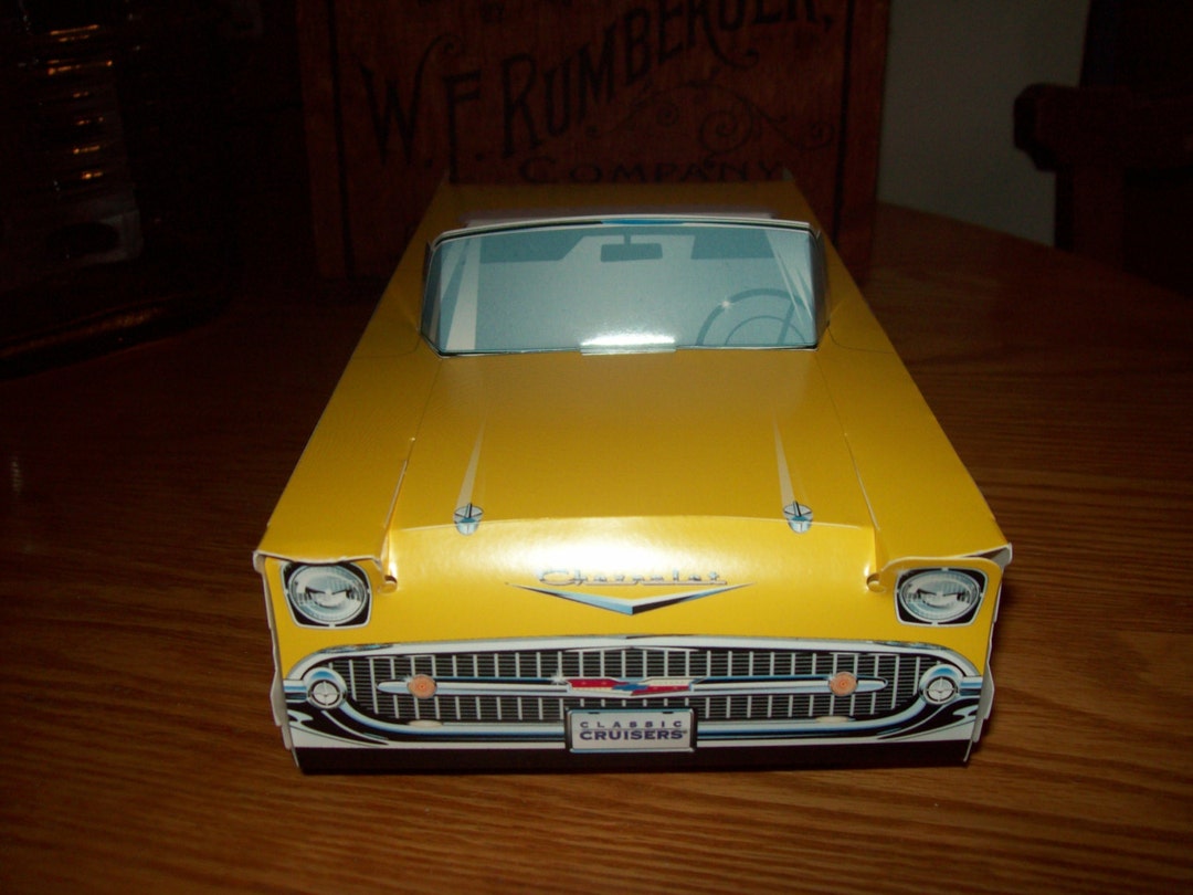 Retro Vintage Classic Yellow 57 Chevy Food Box Car Box,popcorn Box Kids ...