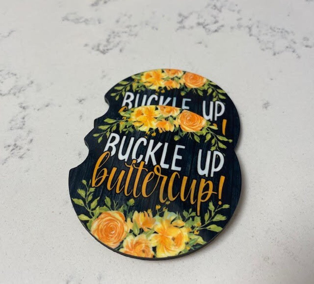 Western Buckle up Buttercup Car Coasters - Etsy