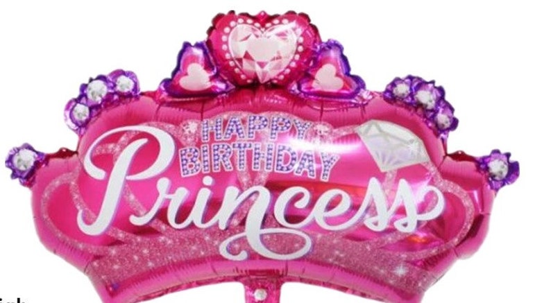 Pink Princess Balloon Happy Birthday Party Decoration - Etsy