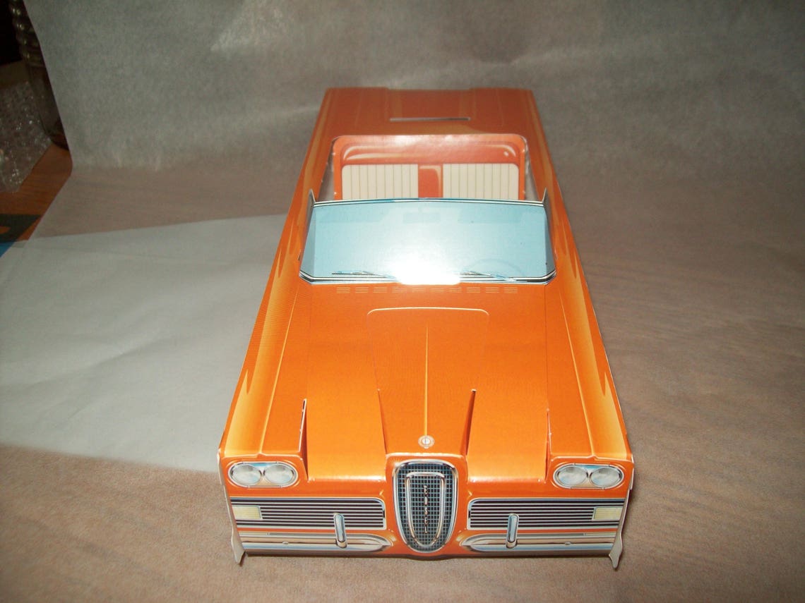 Vintage '58 Orange Ford Edsel Cruiser Food Box, Party Favor (set of 5 ...
