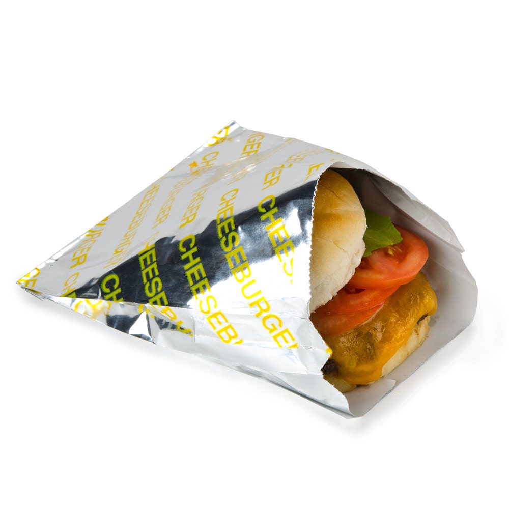 Retro Foil Cheeseburger Bag Holders Picnic Cookout Birthdays - Etsy