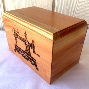 Small Adult Wood Cremation Urn - Sewing Cremation Urn - Etsy