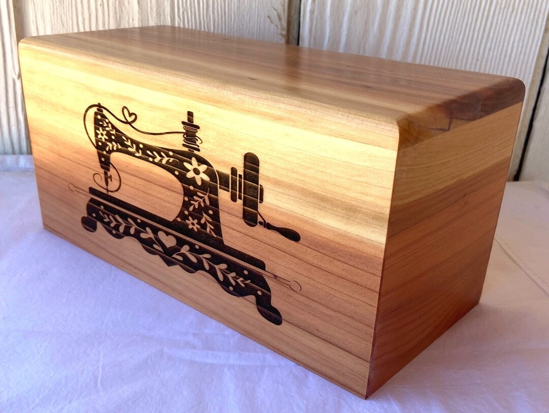 Sewing Machine Cremation Urn: Laser Engraved Wood, Custom Engraving - Etsy