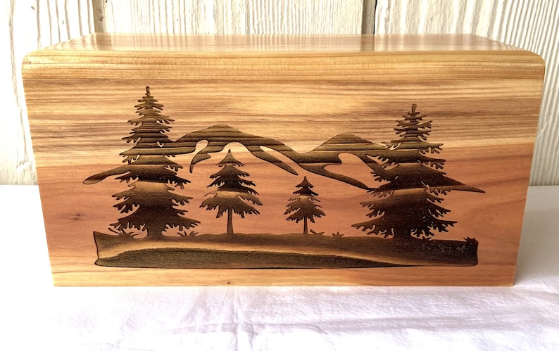 Adult Wood Cremation Urn - Nature Wilderness Forest Trees Redwoods - Etsy
