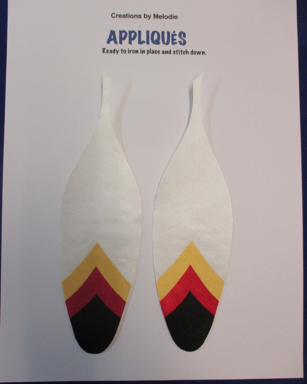 8 Indigenous Satin Feather Appliques, Sew On - Etsy