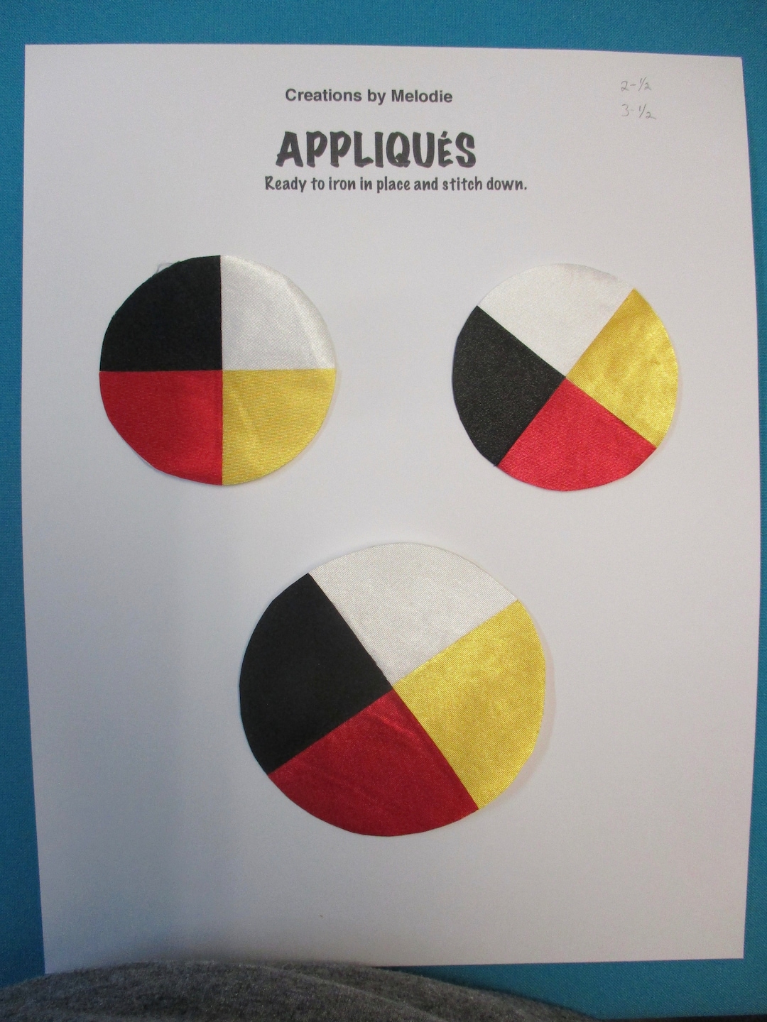 3 Pc. Set, Indigenous Medicine Wheel Appliqués, Sew On - Etsy