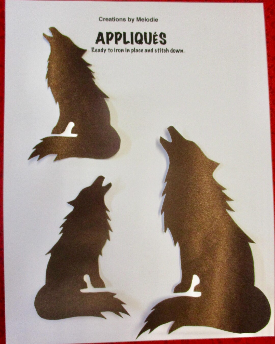 Indigenous Appliqué Dark Brown Wolf Set, Sew On, Native American - Etsy