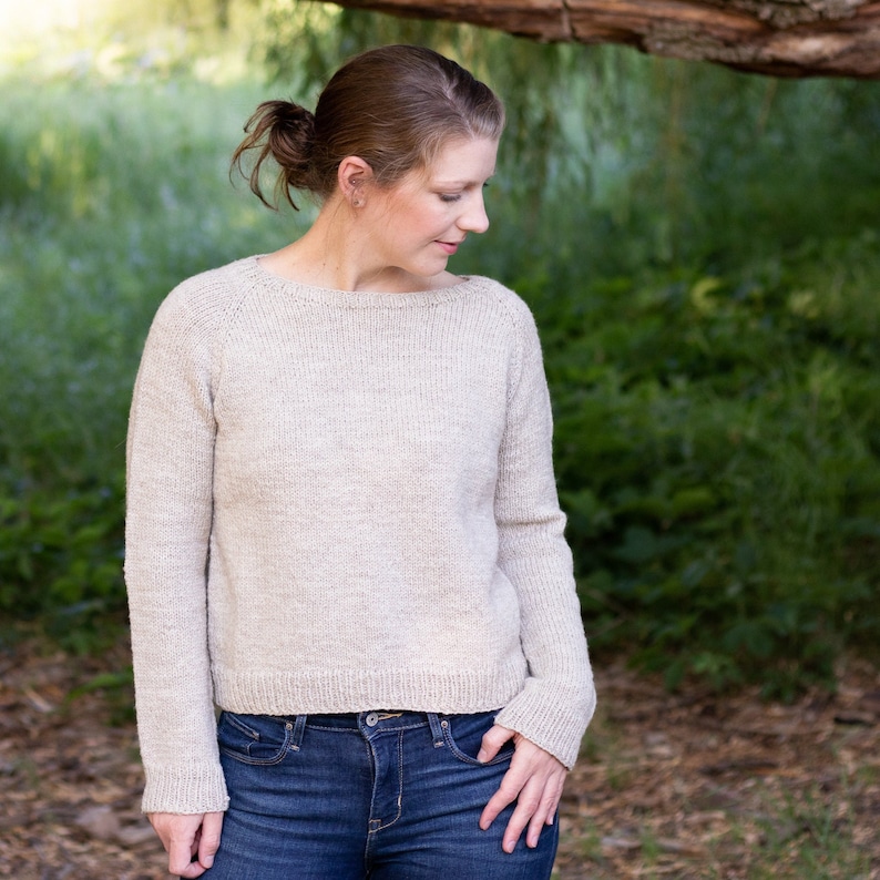 KNITTING PATTERN PDF Easy Raglan Sweater Knitting Pattern / | Etsy