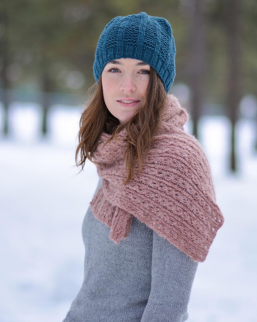 KNITTING PATTERN - Eyelet Lace Scarf PDF Scarf Shawl Knitting Pattern ...