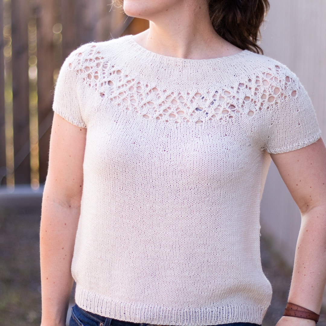 KNITTING PATTERN - Hawk Ridge Tee PDF Summer Tee Knitting Pattern - Etsy