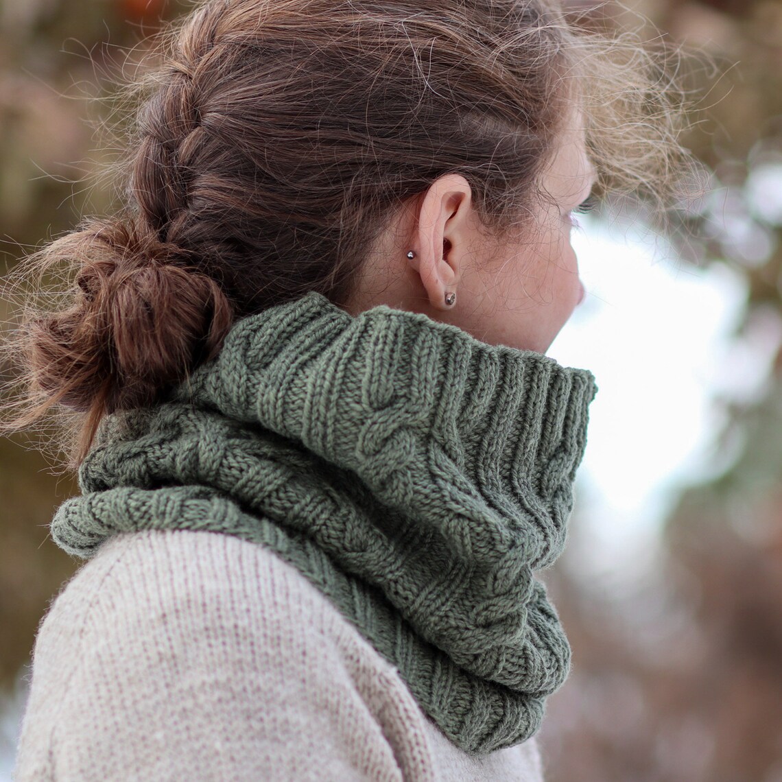 KNITTING PATTERN - Leaf Trellis Cowl PDF Easy Cable Knitting Pattern - Etsy