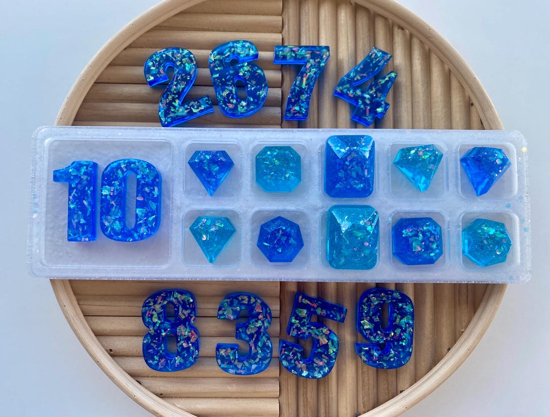 Ten Frame Counting Board With Numbers 0–9 & Gem Counters, Resin Math ...