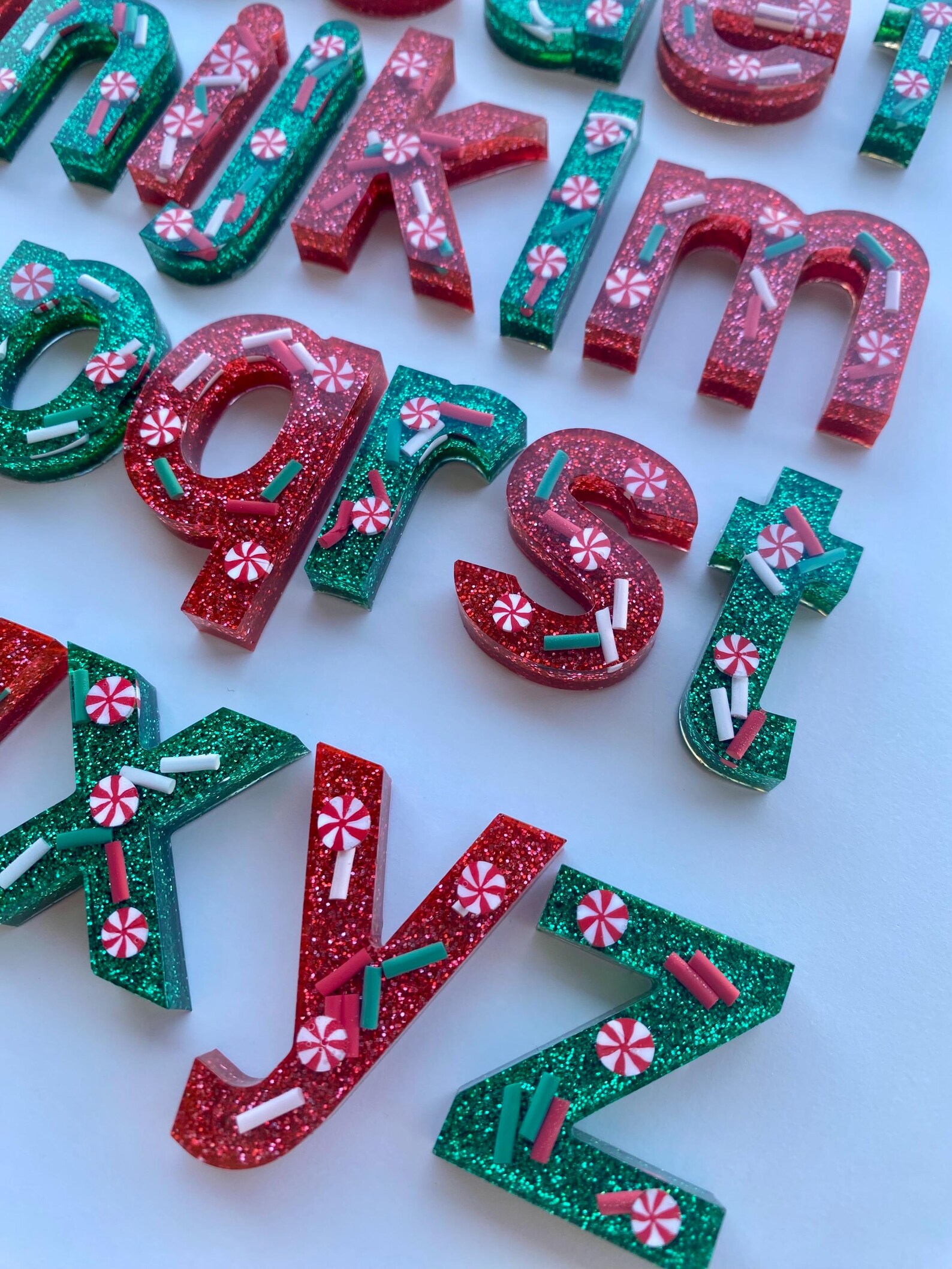 Christmas Lowercase Resin Alphabet Letters, Tactile Learning Set ...