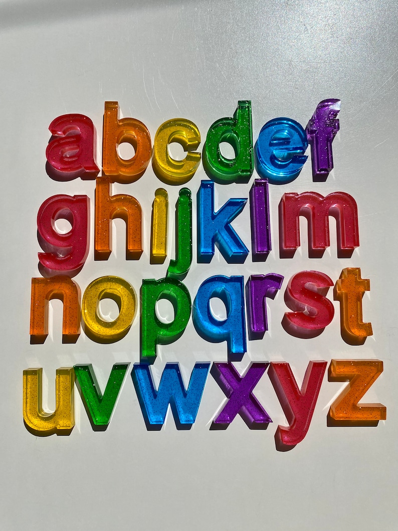 Resin Lowercase Alphabet Set in Rainbow - Etsy