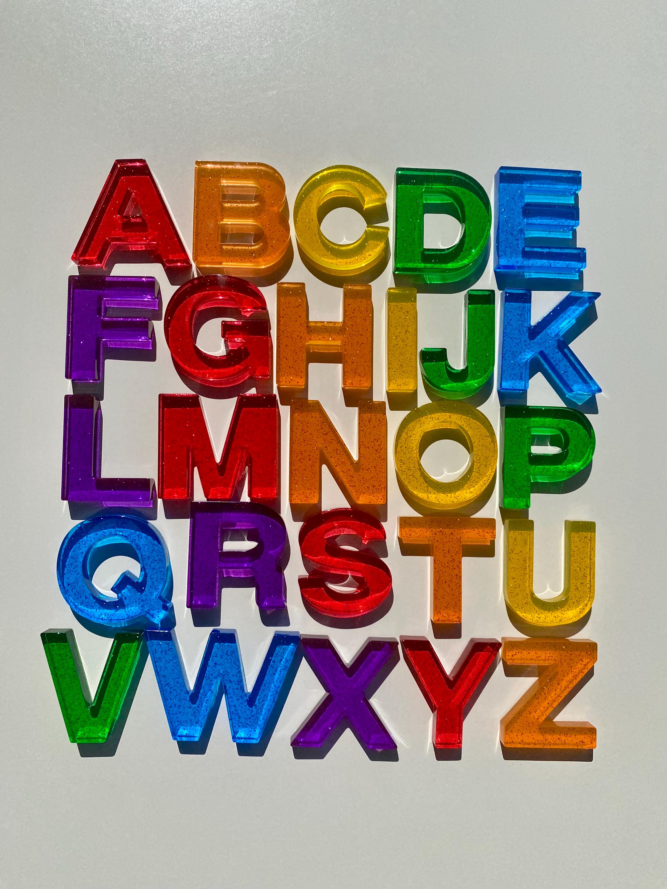 Translucent Rainbow Resin Alphabet Set - Etsy