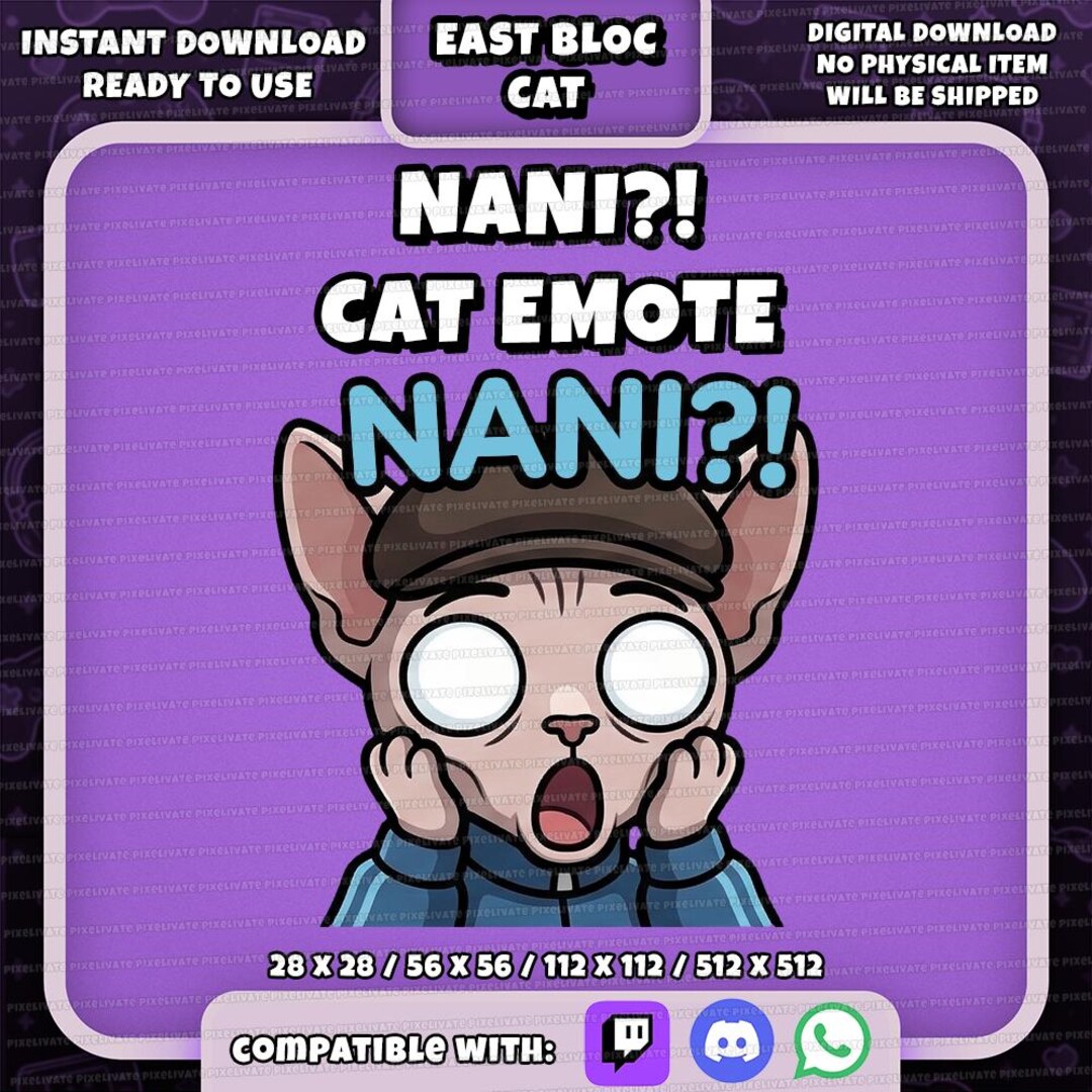 NANI Cat Emote | Anime Shocked Cat Meme (digital Download) - Etsy
