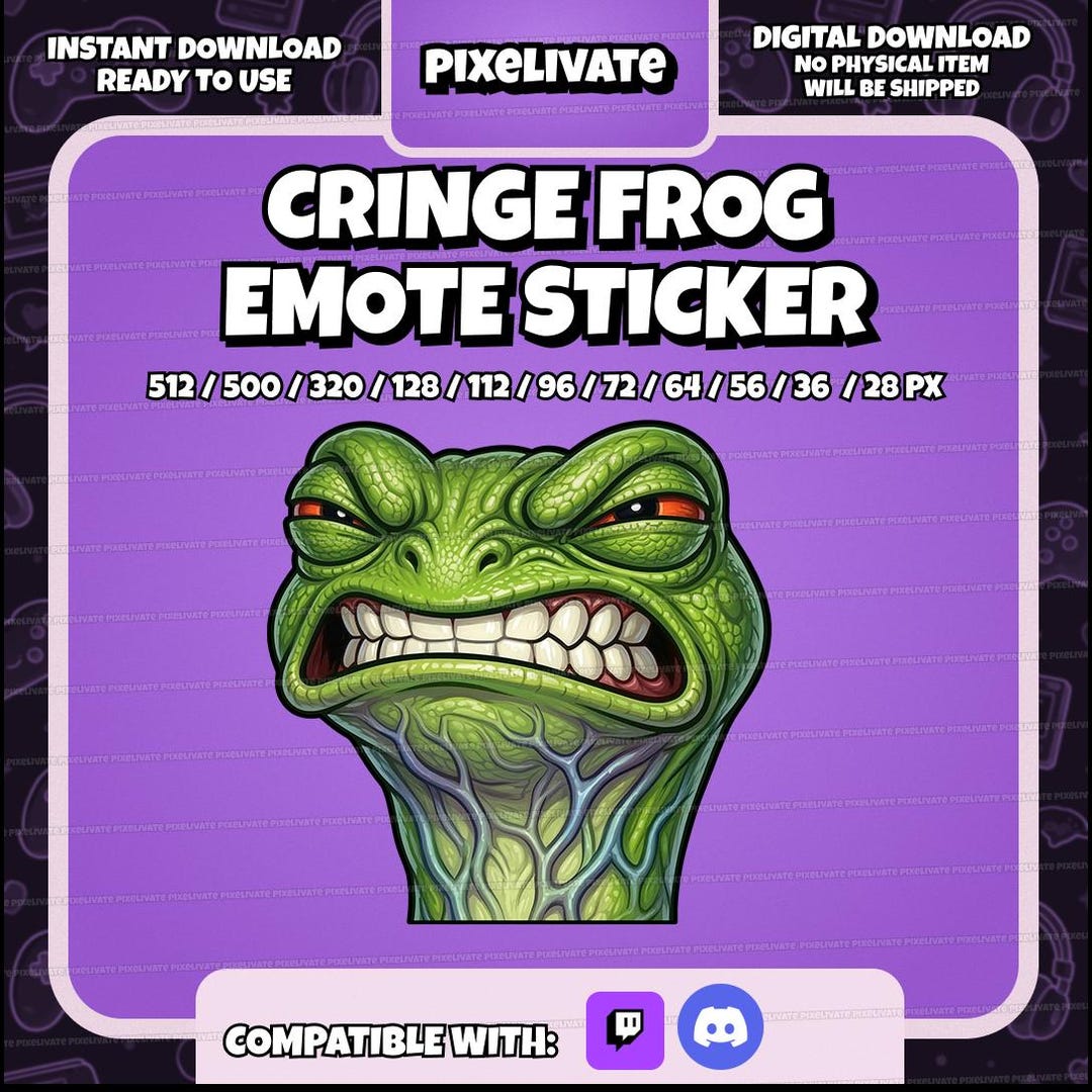 Cringe Frog Emote Sticker Pack | Twitch Discord Reaction Meme (digital ...