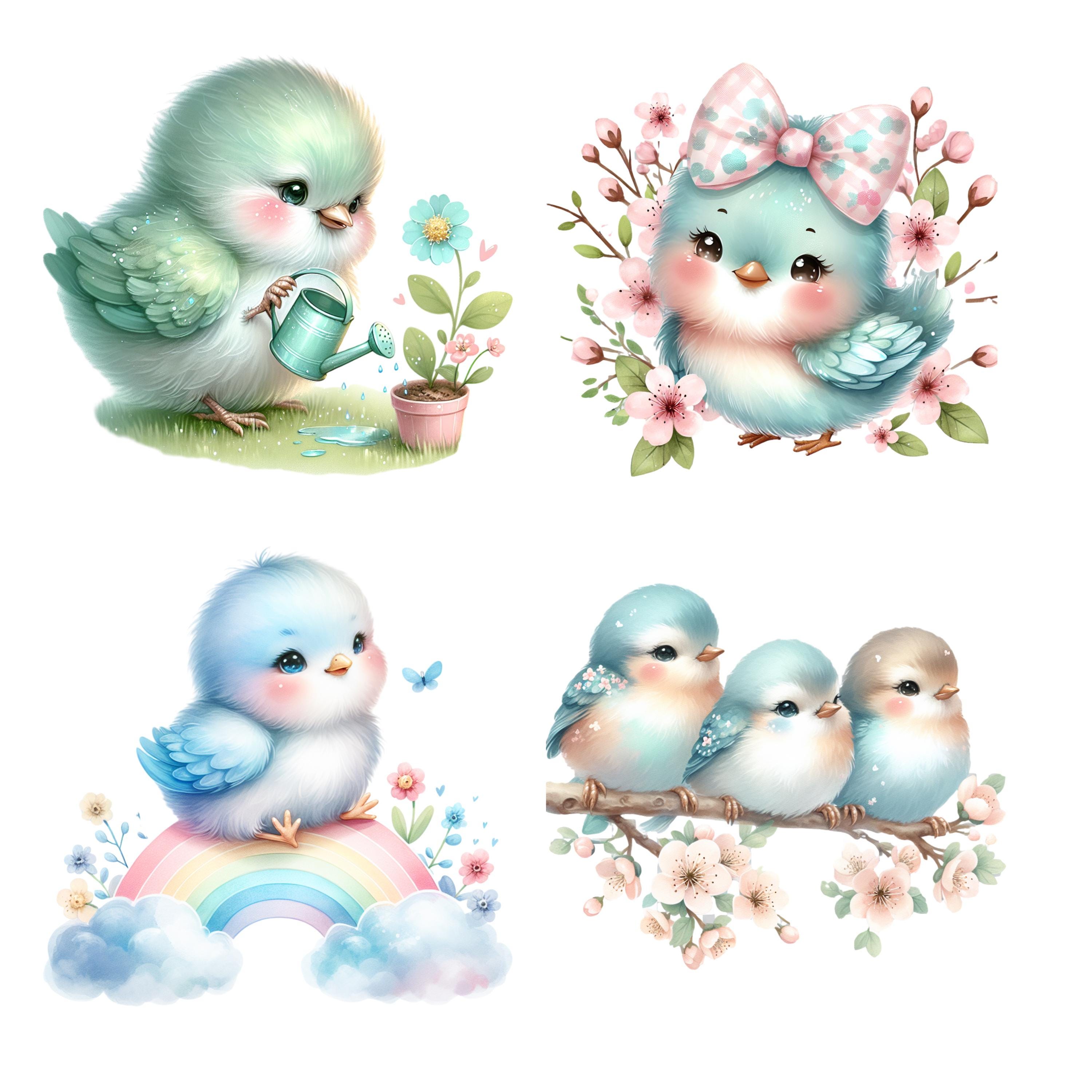 Watercolor Spring Birds Clipart Bundle | 20 Baby Bird PNG Files ...