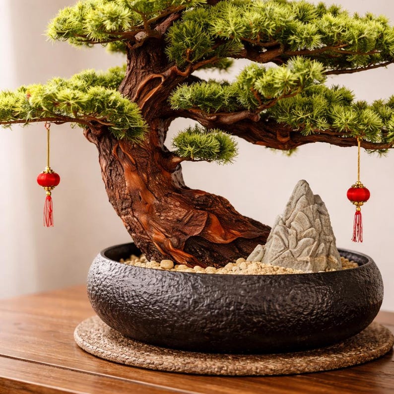 Imperial Japanese Pine Bonsai Sculpture – Handcrafted Luxury Zen Tree ...