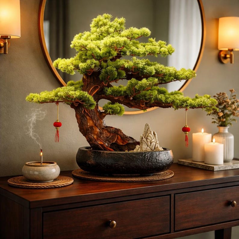 Imperial Japanese Pine Bonsai Sculpture – Handcrafted Luxury Zen Tree ...