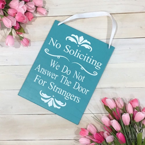 No Soliciting No Solicitation Sign With Ribbon | Etsy