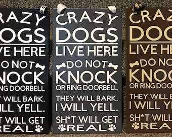 Dogs live here sign | Etsy