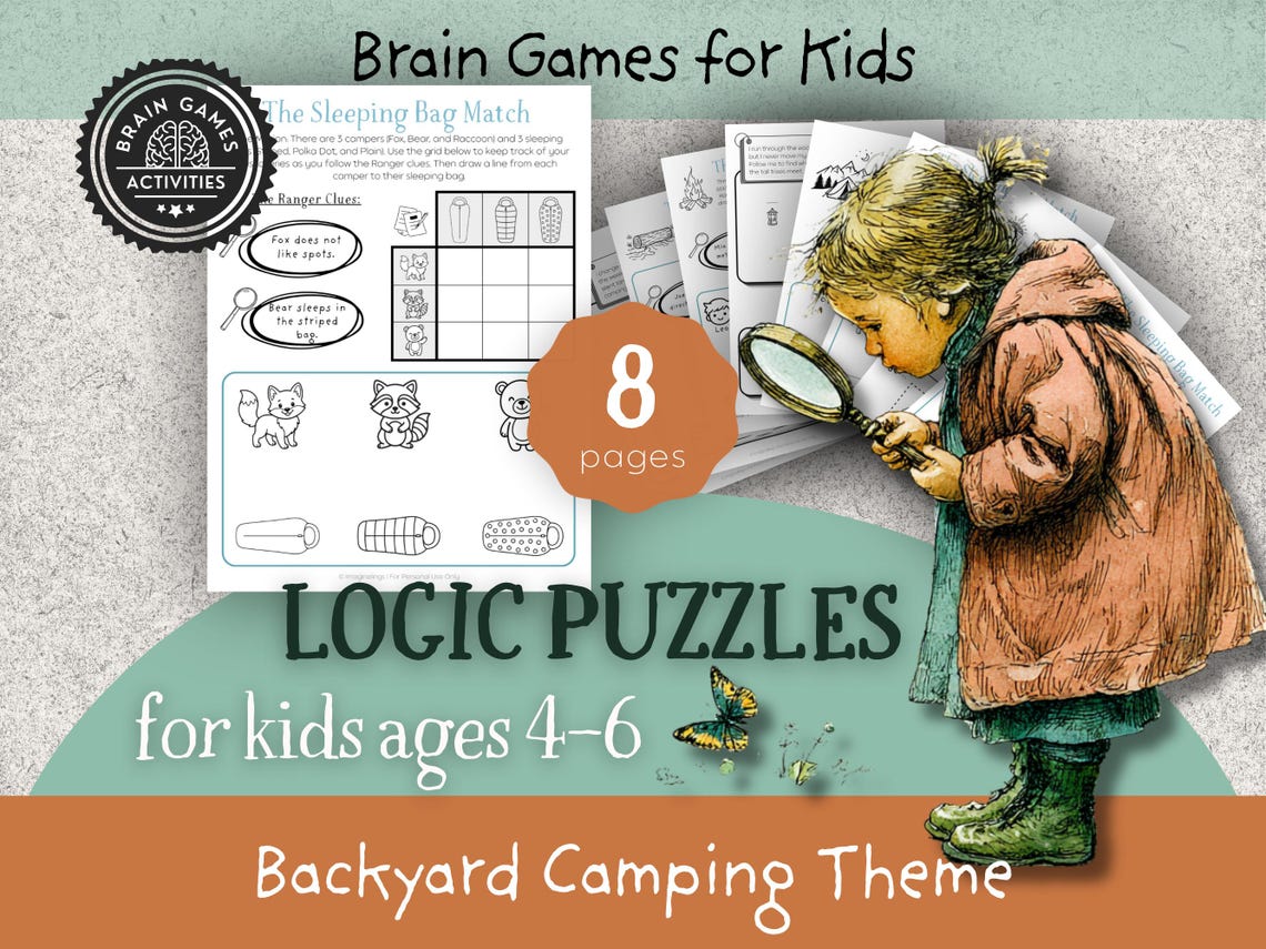 Logic Puzzles for Kids | Critical Thinking Skills | Camping Theme (A4 ...