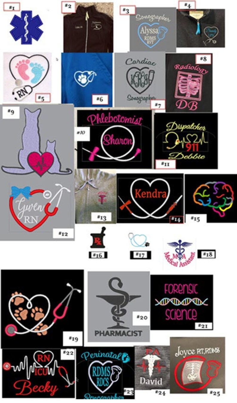 Personalized medical shirt with pockets Monogrammed Quarter | Etsy