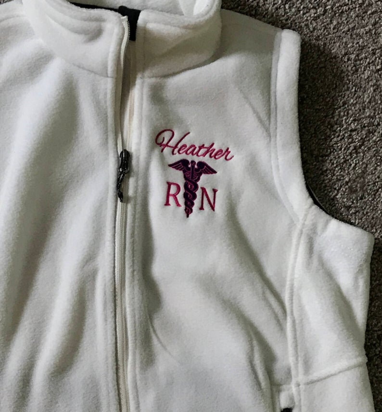 Ladies or Men's Full Zip Fleece Nurse Vest Nurse RN LPN - Etsy