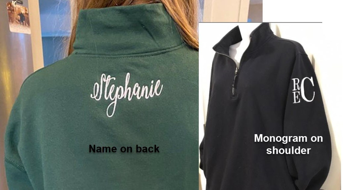 Personalized Cheerleading Quarter Zip Sweatshirt, Varsity Team Jacket ...