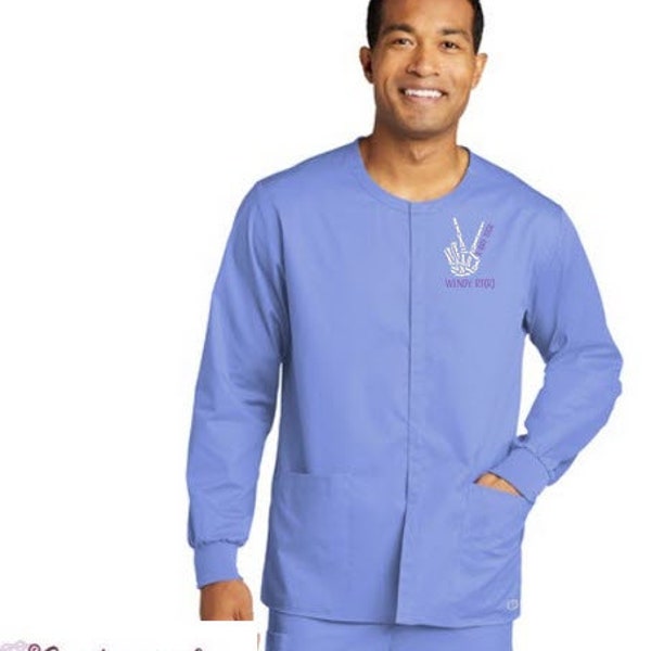 Unisex Custom Embroidered Scrub Jacket - Etsy