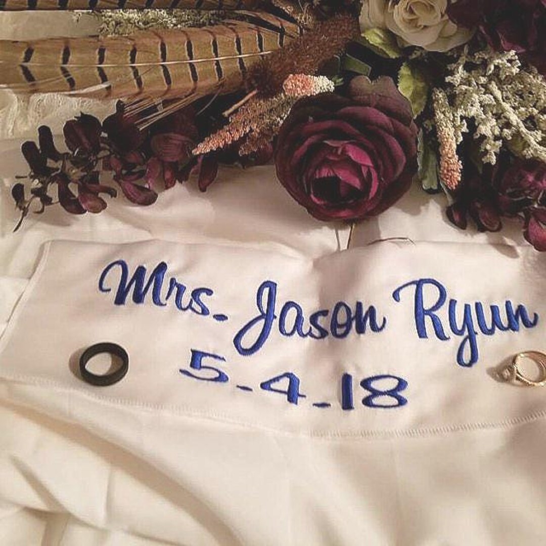 Blue Dress Tag, Name Patch for Hem of Wedding Dress , Wedding Dress ...