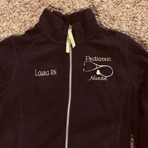 Monogram Nurse Jacket Fleece Jacket Ladies Fleece Plus Size Jacket RN ...