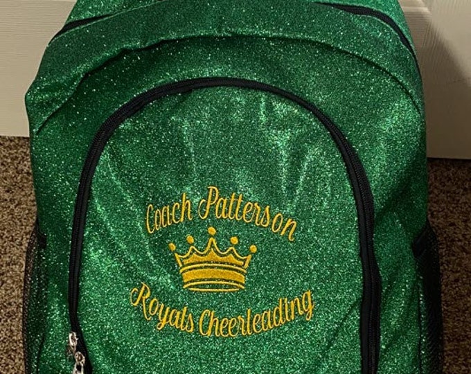 Personalized Embroidered GLITTER Backpack / Monogrammed Girl's Backpack ...