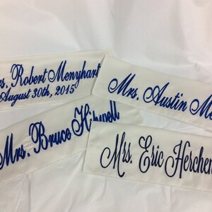 Dress Tag for Wedding Dress Hem, Brides Name Sash for Hem of Wedding ...