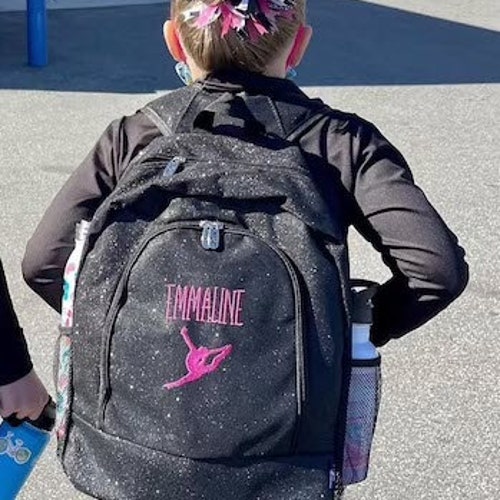 Personalized Embroidered GLITTER Backpack Cheer Bag Sports - Etsy