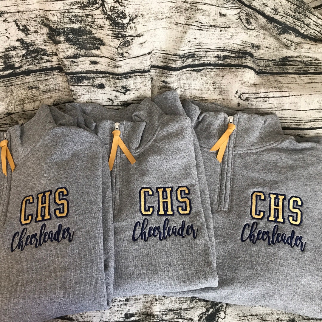 Personalized Cheerleading Quarter Zip Sweatshirt, Varsity Team Jacket ...