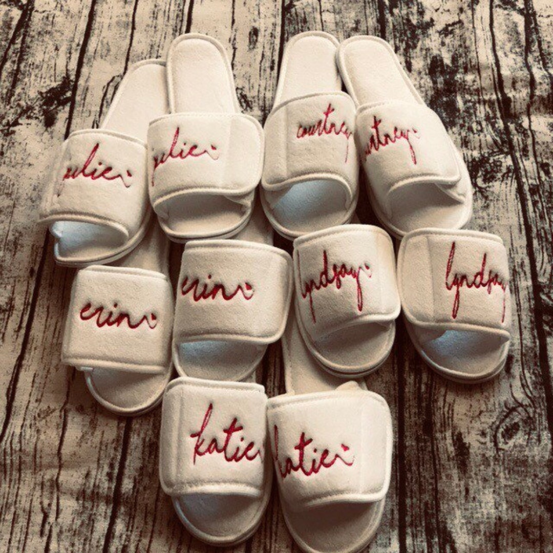 Premium Velour Slippers, Waffle Weave Spa Slippers, Spa Slippers, White ...