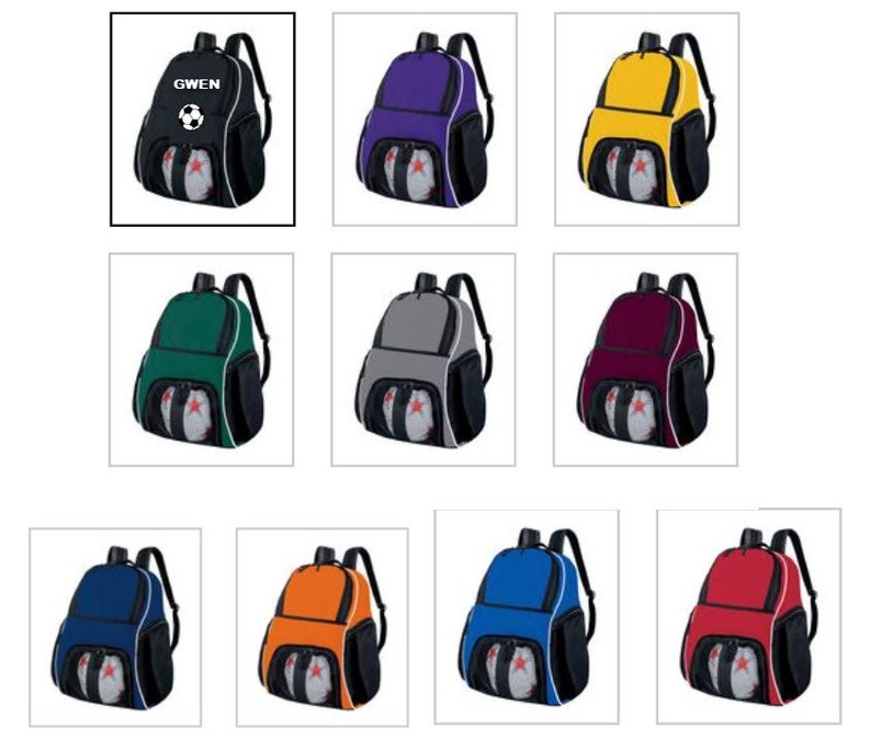 Embroidered Soccer Bag W/name Soccer Ball Soccer Backpack - Etsy