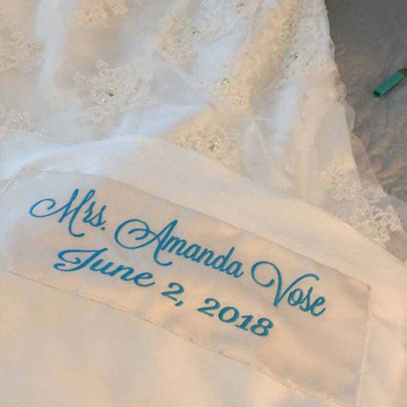 Dress Tag for Wedding Dress Hem Brides Name Sash for Hem of - Etsy