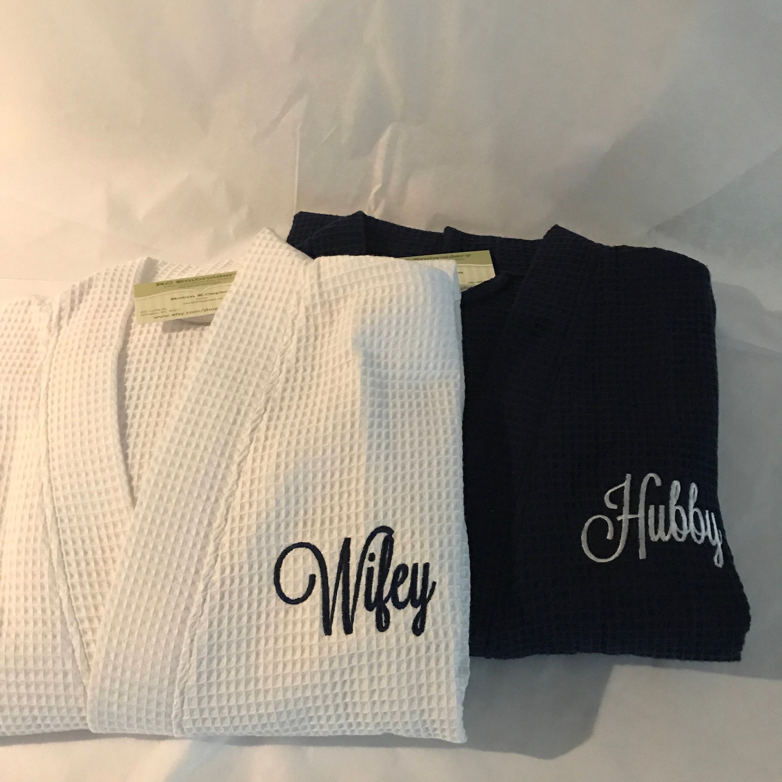 One Monogrammed Long Waffle Weave Spa Robe Personalized | Etsy