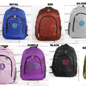 GLITTER Backpack / Monogrammed Girl's Backpack, Personalized ...
